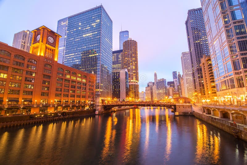 Chicago River View stock photo. Image of destination - 37005286