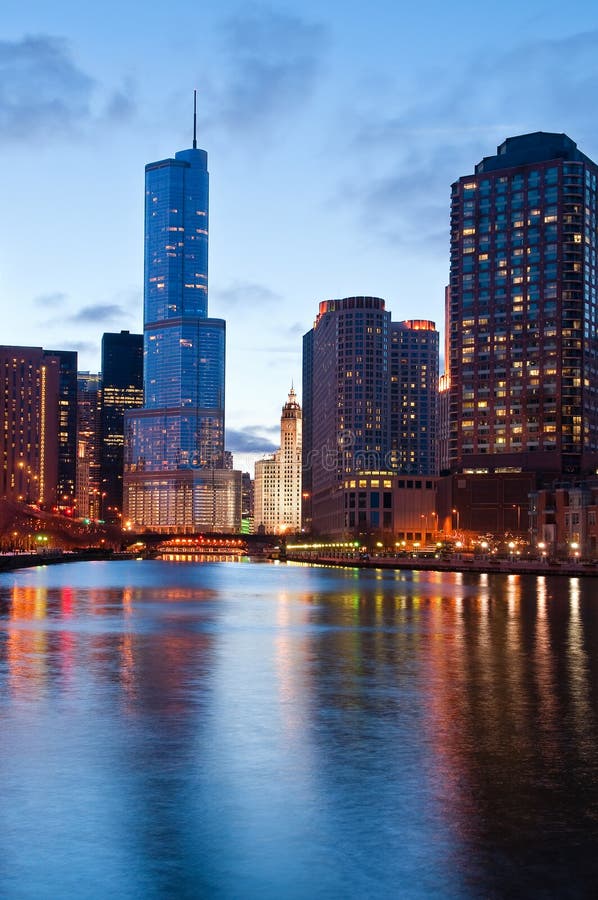 Chicago riverside stock image. Image of city, skyscraper - 18792181