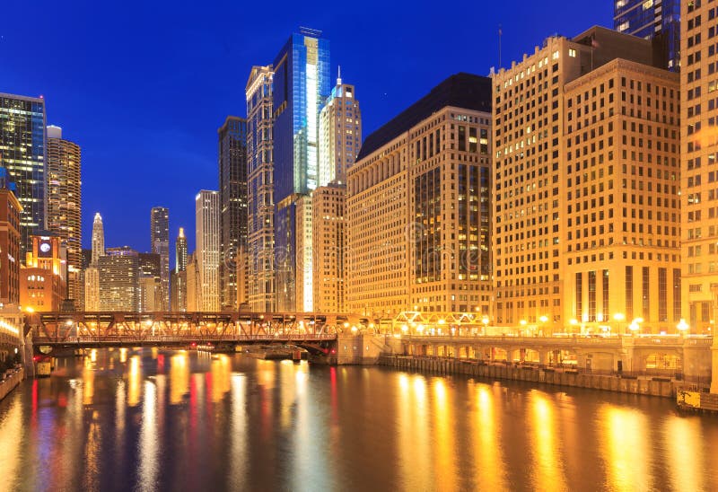 Chicago Riverside. Image of the Chicago Riverside Downtown District ...