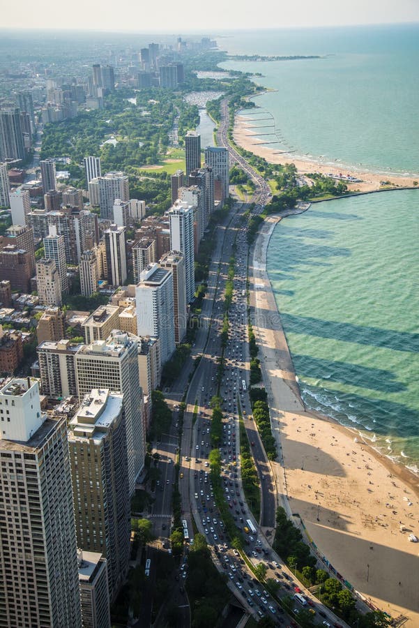 Chicago Shoreline stock photo. Image of waves, buildings - 33113724