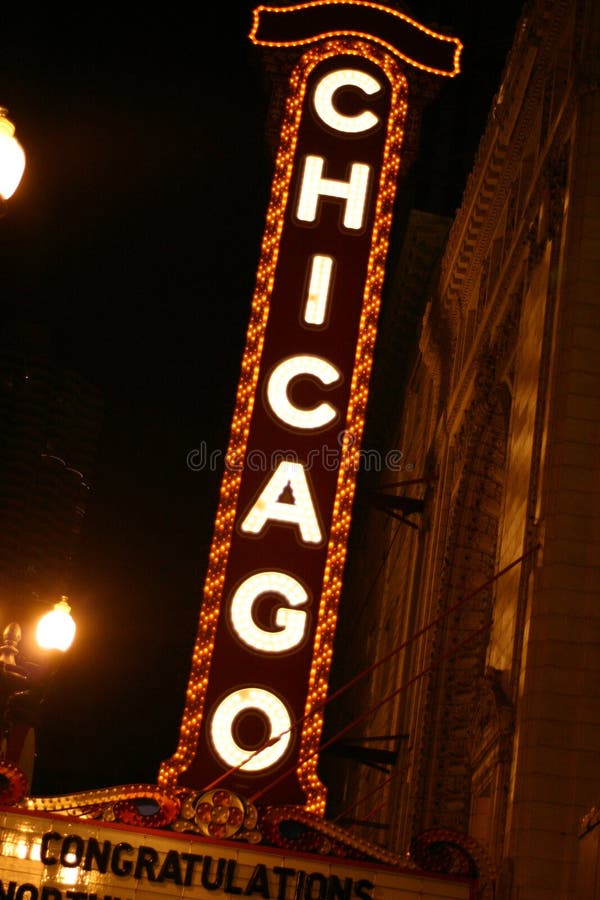 Chicago Sign stock photo. Image of illinios, night, chicago - 927988