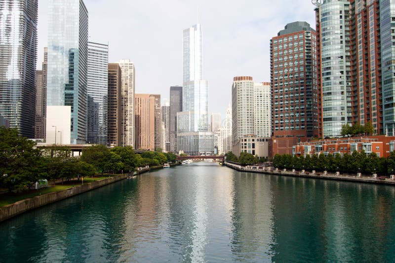 Chicago skyline stock image. Image of apartments, downtown - 64101213