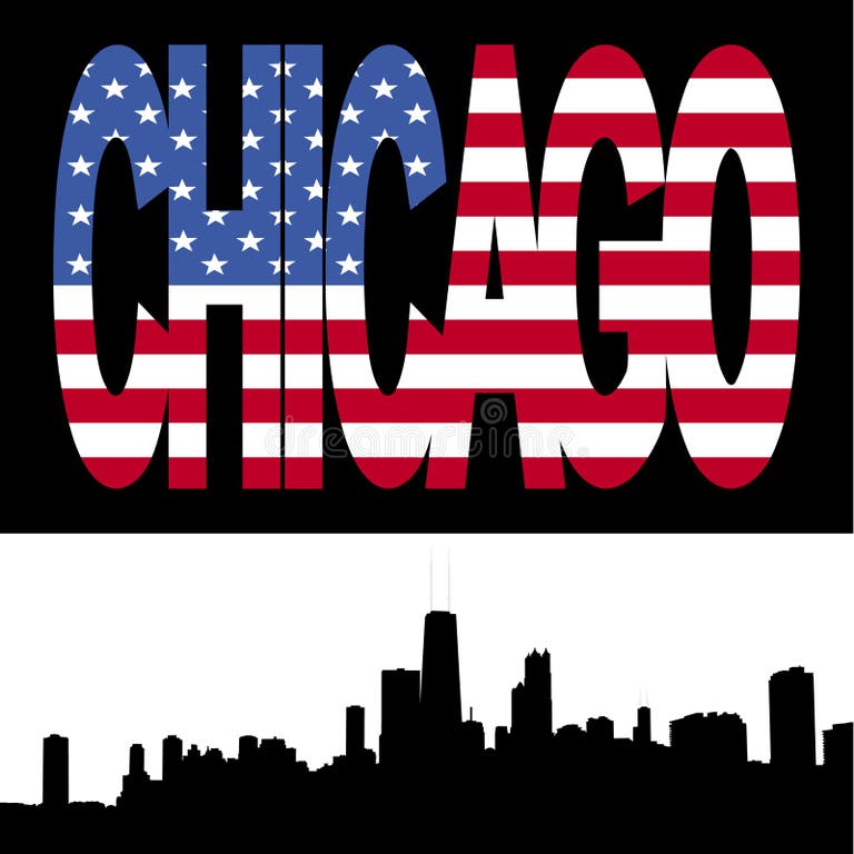 Chicago Flag Skyline Stock Illustrations – 242 Chicago Flag Skyline ...