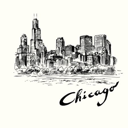 Cartoon Chicago Skyline Stock Illustrations – 297 Cartoon Chicago ...