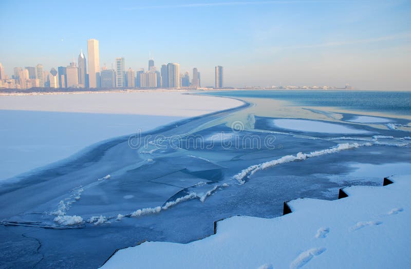 Chicago Skyline on Ice stock image. Image of skyline, skyscraper - 4195441