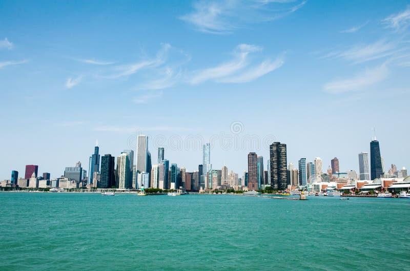 Chicago Skyline Lake View stock photo. Image of illinois - 31997216