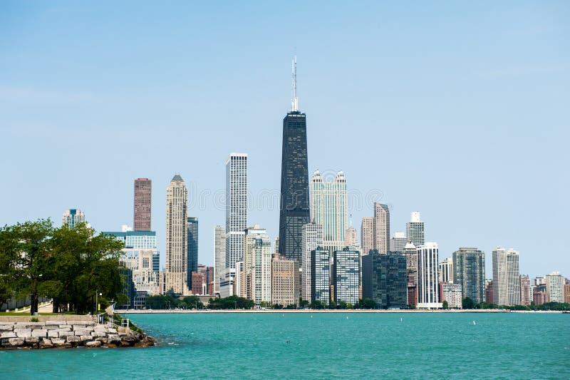 Chicago Skyline Lake View stock photo. Image of blue - 31997376