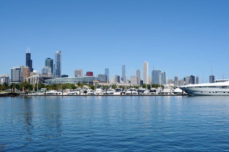 Chicago Skyline of Lakefront Stock Photo - Image of famous ...