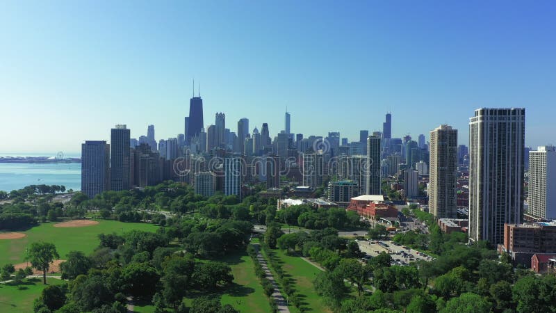 Chicago Skyline Aerial Drone View from Above Chicago Ave. Downtown ... Chicago Skyline Aerial Drone View from Above Chicago Ave. Downtown ...