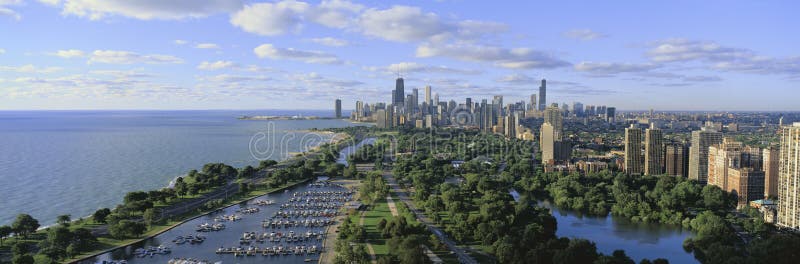 Chicago Skyline Looking from North Stock Photo - Image of america ...