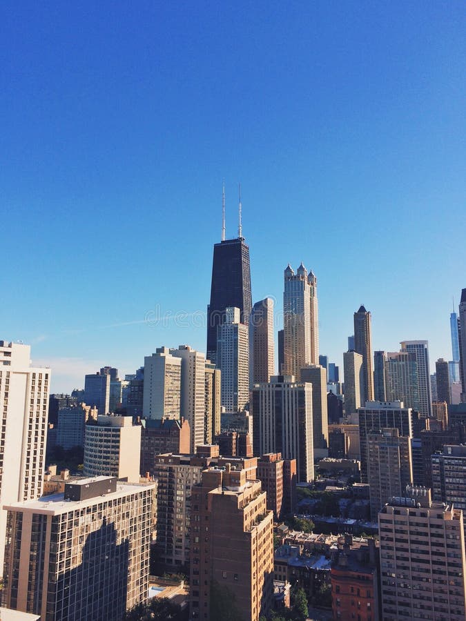 Chicago skyline stock photo. Image of skyline, illinois - 48877432