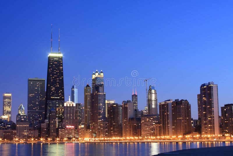 Chicago Skyline from the North Stock Photo - Image of scene, skyline ...