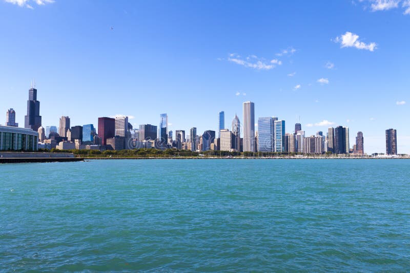 Chicago Skyline Panorama stock image. Image of urban - 30542463