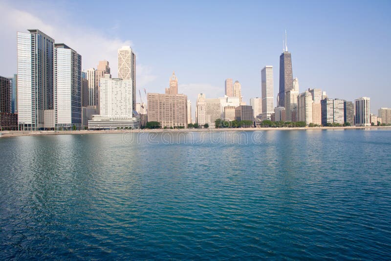 Chicago skyline stock image. Image of buildings, view - 44328253
