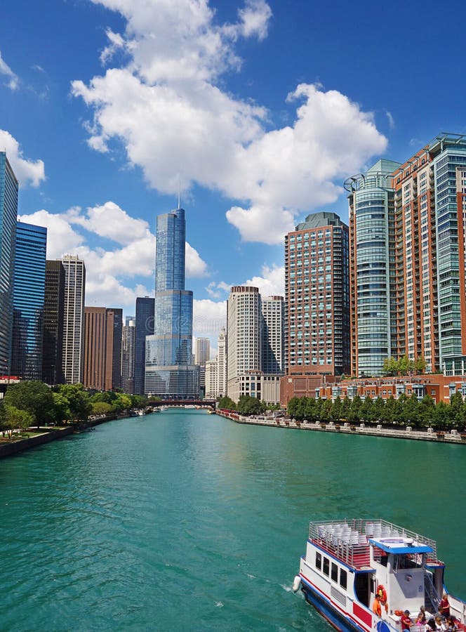 Chicago skyline view stock photo. Image of city, river - 101576758