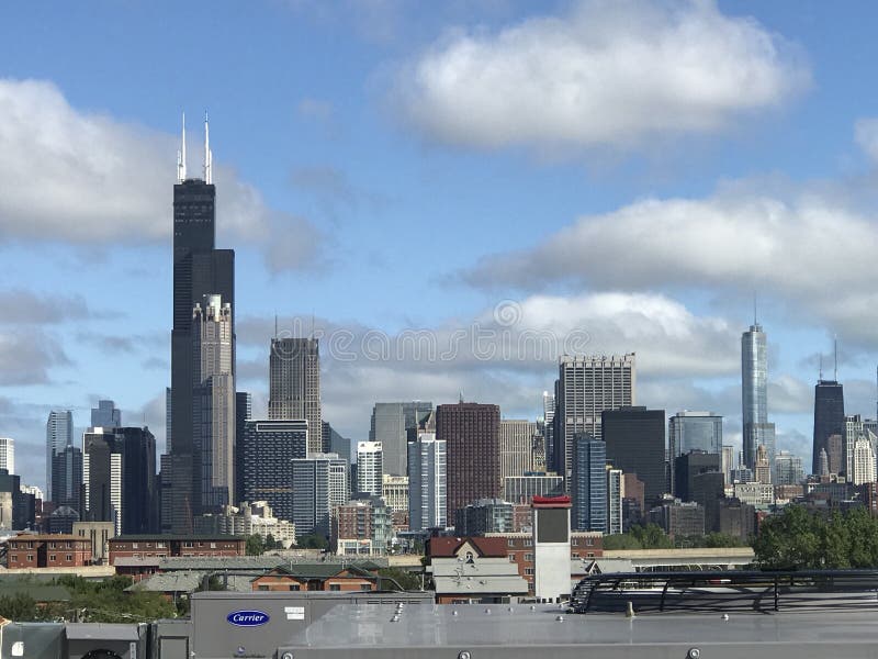 Chicago Skyline Landscape View from a Roof Top Editorial Stock Photo ...