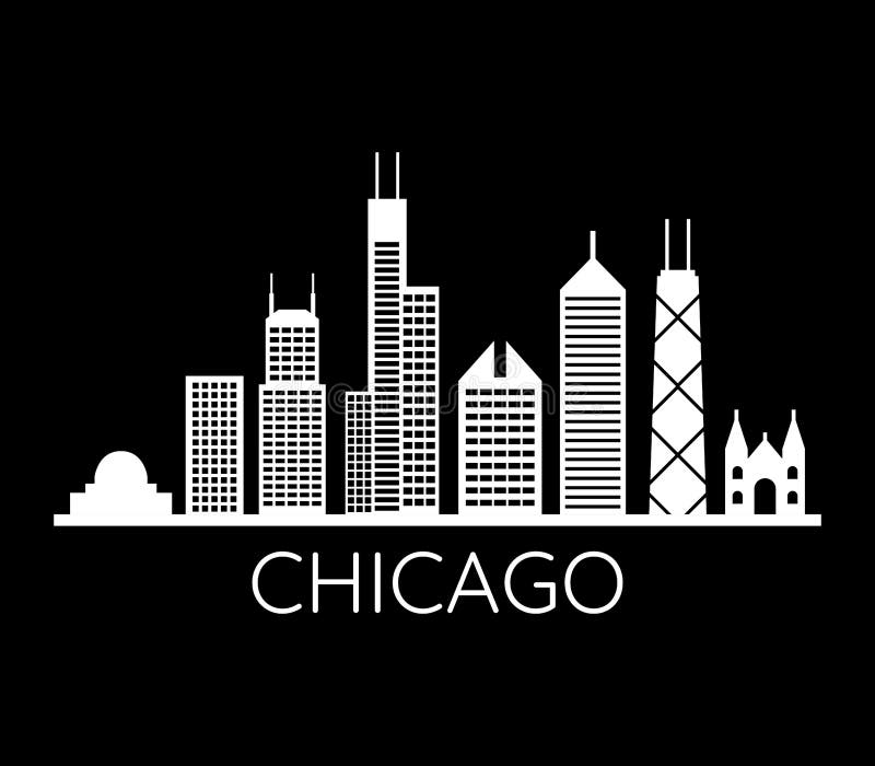 Usa, Illinois, Chicago Architecture Vector City Skyline, Travel ...