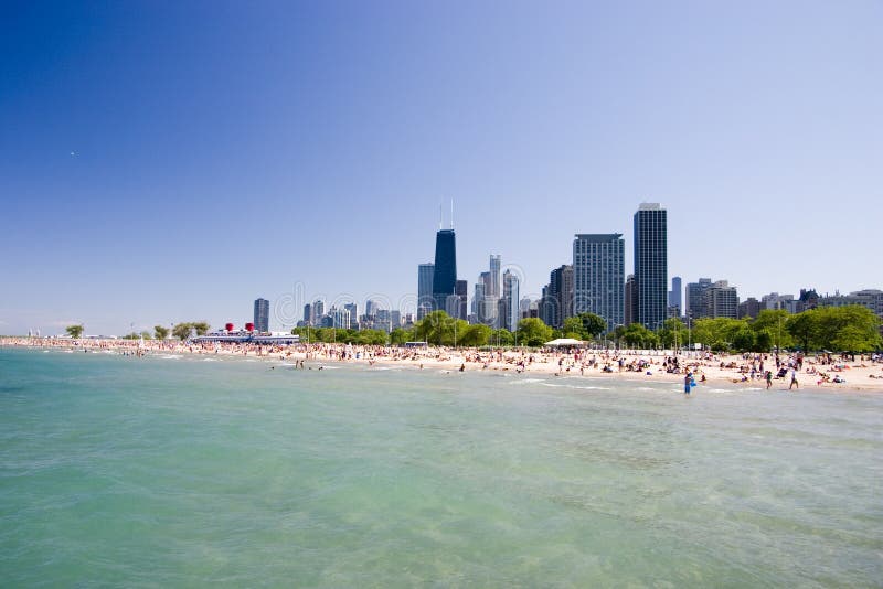 Chicago-Strand stockbild. Bild von stadtzentrum, säurenummer - 1785431