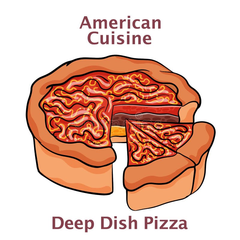 Deep Dish Pepperoni Pizza Stock Illustrations – 79 Deep Dish Pepperoni ...