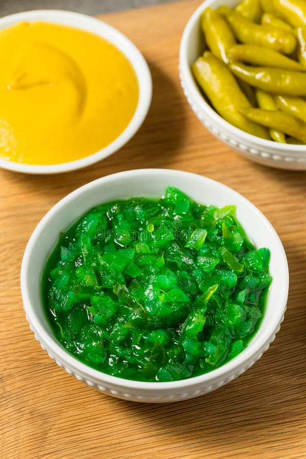 Chicago Style Neon Pickle Relish Stock Photo - Image of spicy ...