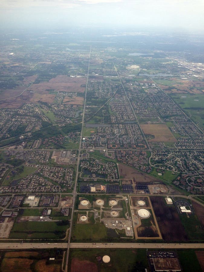 Chicago suburban grid stock image. Image of neighborhoods - 68344245