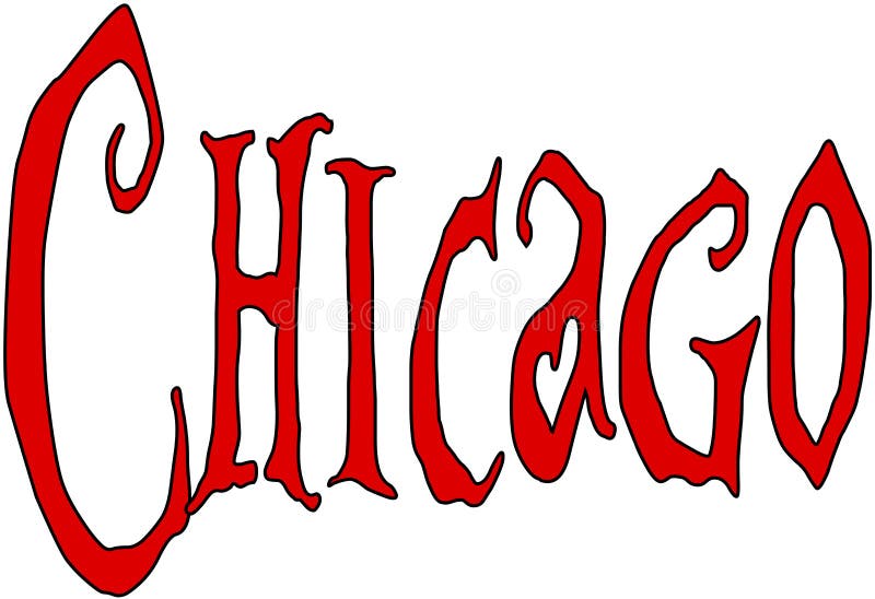 Chicago Text Sign Illustration Stock Vector - Illustration of graphic ...