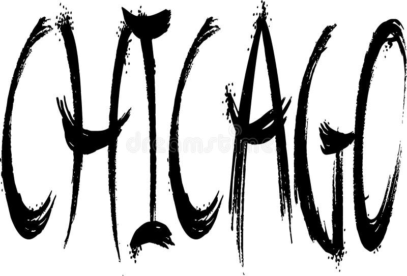 Chicago-Textzeichenillustration Vektor Abbildung - Illustration von ...