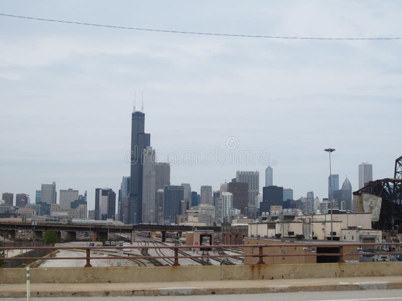 Chicago USA Downtown Architecture Building View from the South Stock ...