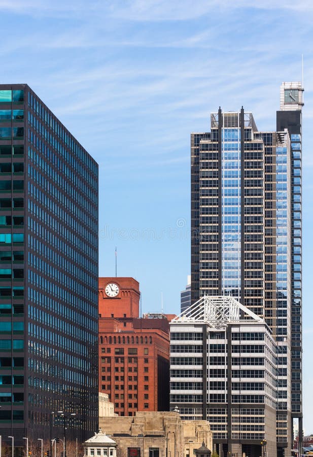 Chicago. View from the Bridge To Skyscrapers and Buildings Stock Image ...