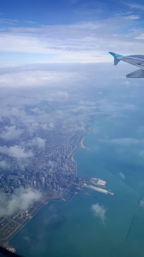 Chicago stock image. Image of landscape, plane, ocean - 70587187