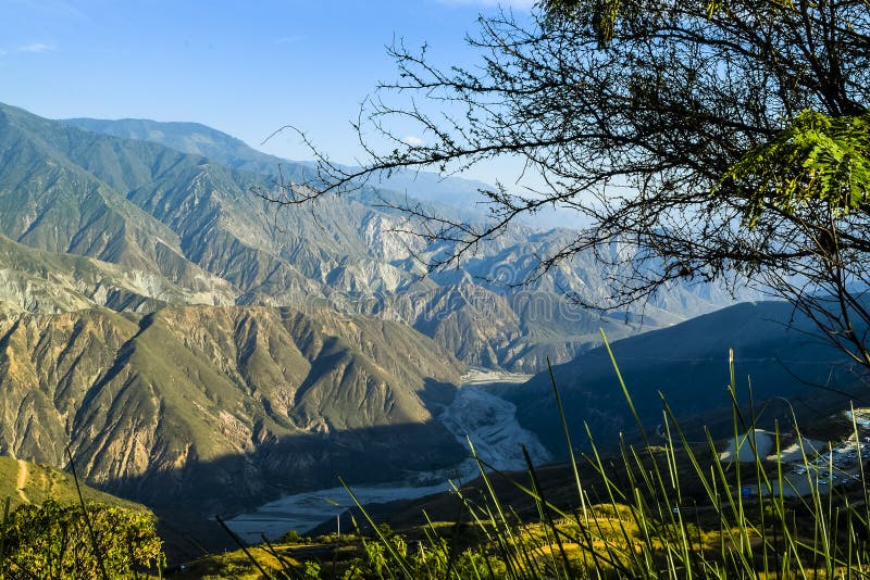 Chicamocha Canyon in Santander, Colombia Stock Photo - Image of blue ...