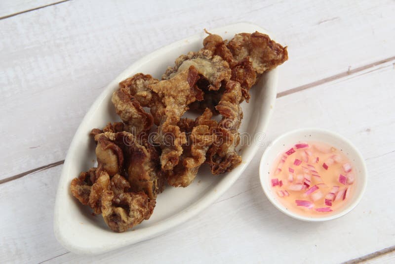 Chicharon Bulaklak or Deep Fried Pork Ruffle Fat Stock Image - Image of ...