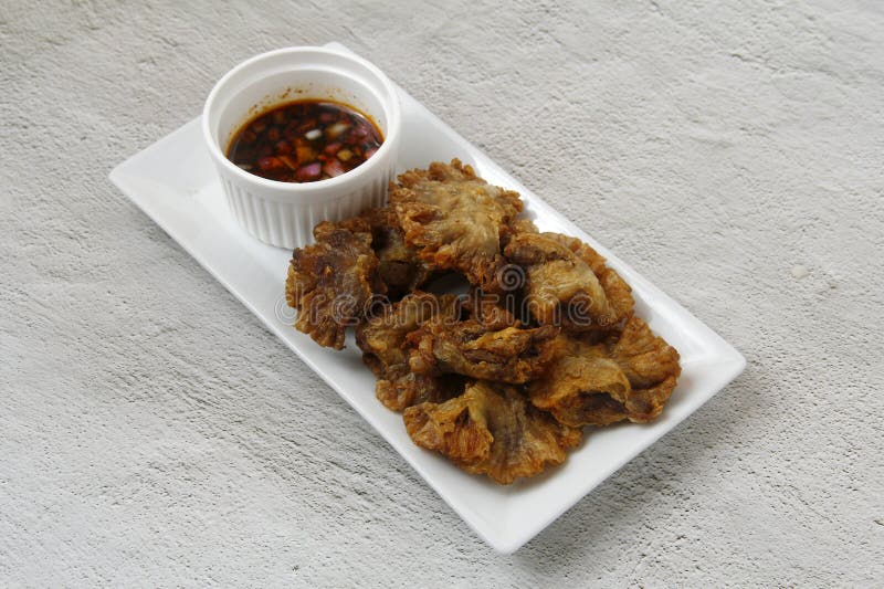 Chicharon Bulaklak or Deep Fried Pork Ruffle Fat Stock Photo - Image of ...