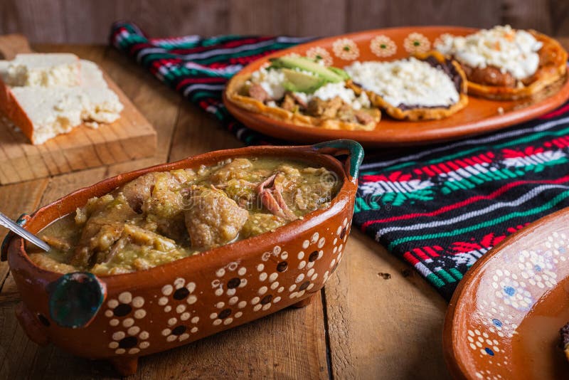 Chicharrones in Green Sauce, Typical Mexican Food. Stock Image - Image ...