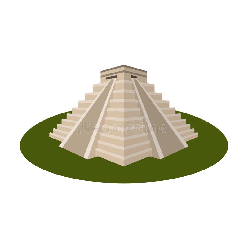 Chichen Itza Icon in Flat Style Isolated on White Background. Countries ...