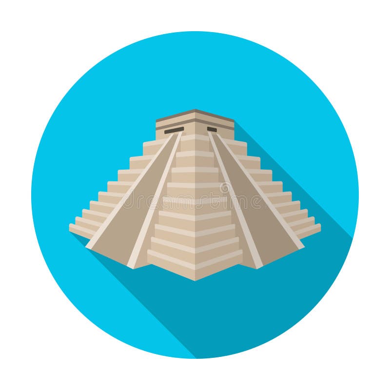 Chichen Itza Icon in Outline Style Isolated on White Background. Stock ...