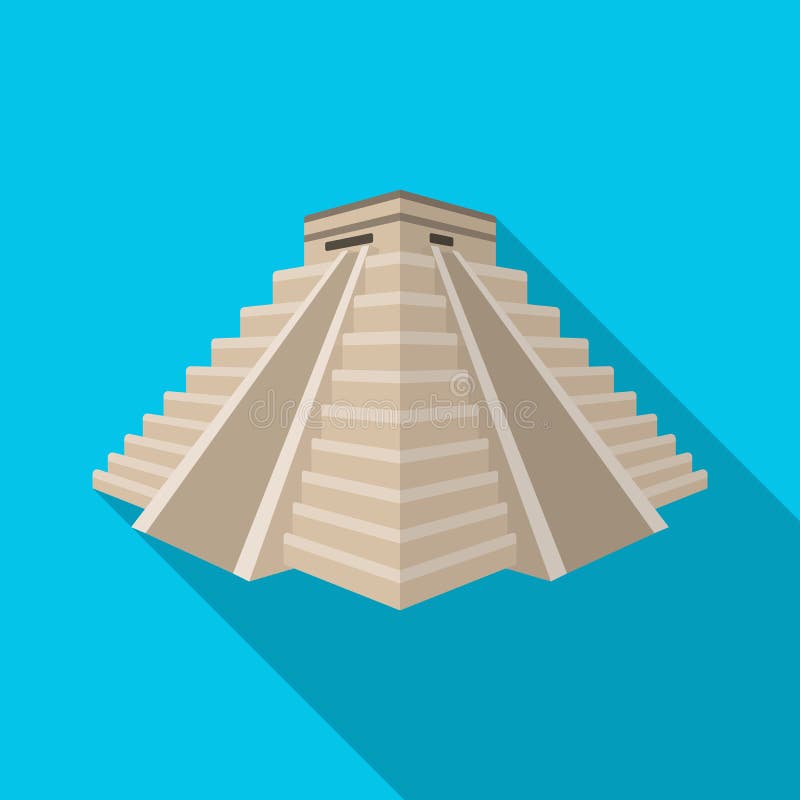Chichen Itza Icon in Flat Style Isolated on White Background. Countries ...