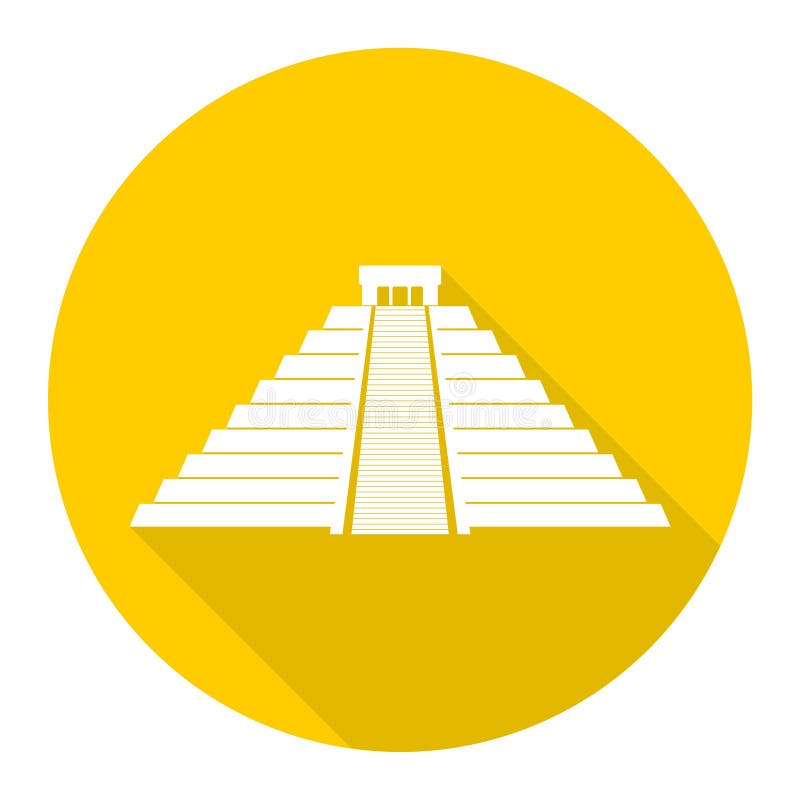Chichen Itza Icon with Long Shadow Stock Vector - Illustration of ...