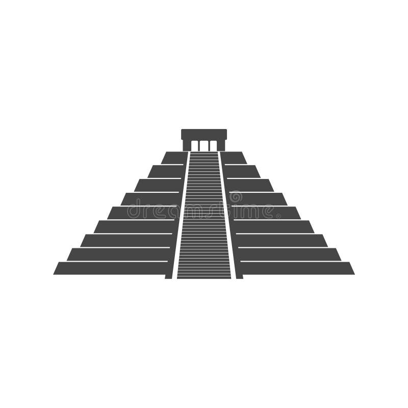 Chichen Itza Icon stock vector. Illustration of mayan - 97732379