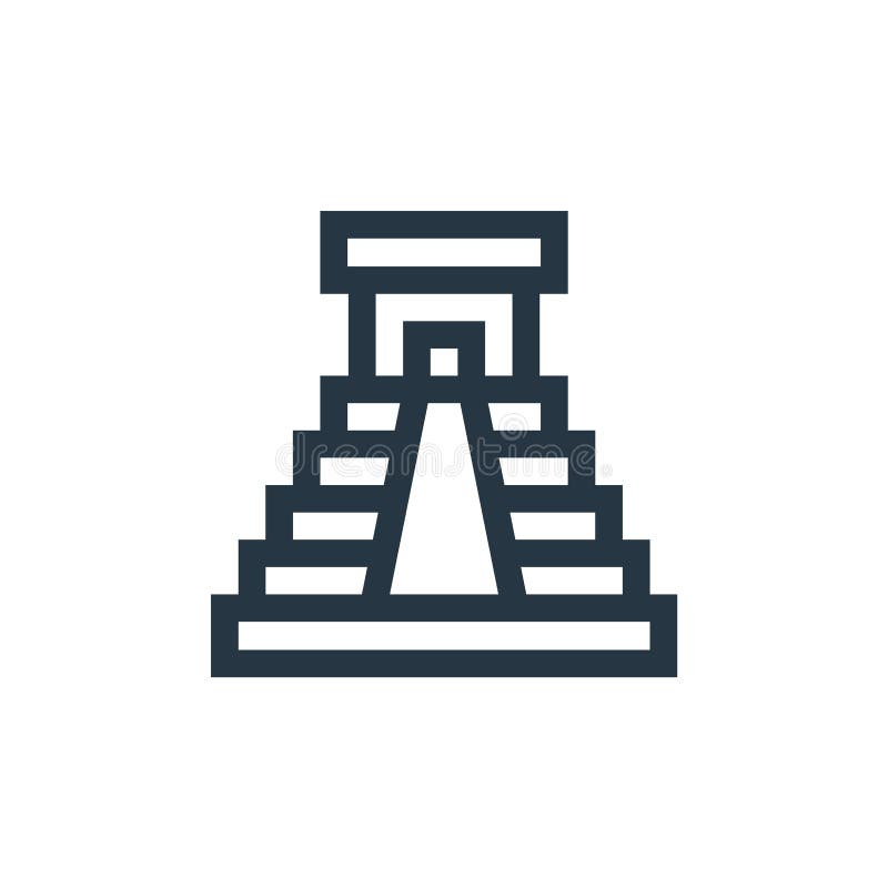 Chichen Itza Icon Vector from Mexico Concept. Thin Line Illustration of ...
