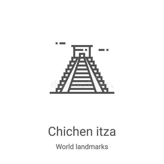 Chichen Itza Icon Vector from World Landmarks Collection. Thin Line ...
