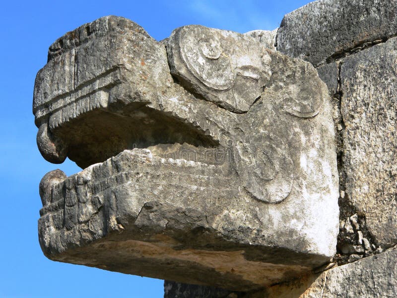 Mask of Chac, the Ancient Mayan God of Rain and Lightning Stock Image ...