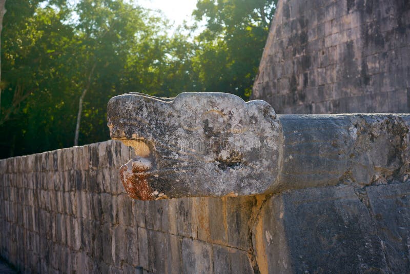 Chichen Itza Snake Head Yucatan Mexico Stock Image - Image of monument ...