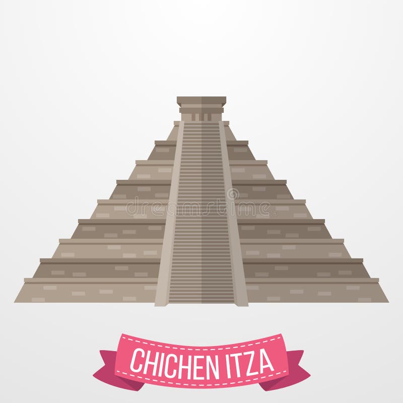 Chichen Itza symbol vektor illustrationer. Illustration av symbol ...