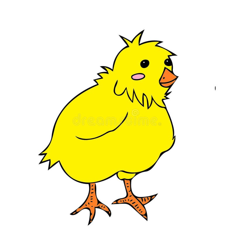 Yellow Chick Cartoon Illustration Stock Illustration - Illustration of ...