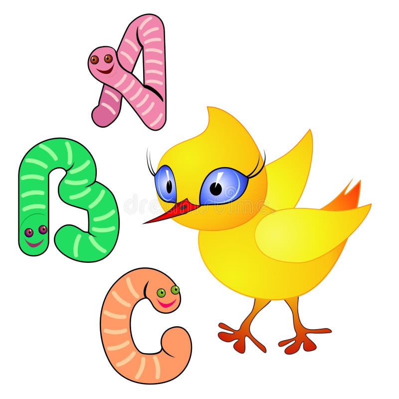 Chick and alphabet stock vector. Illustration of smart - 19855361