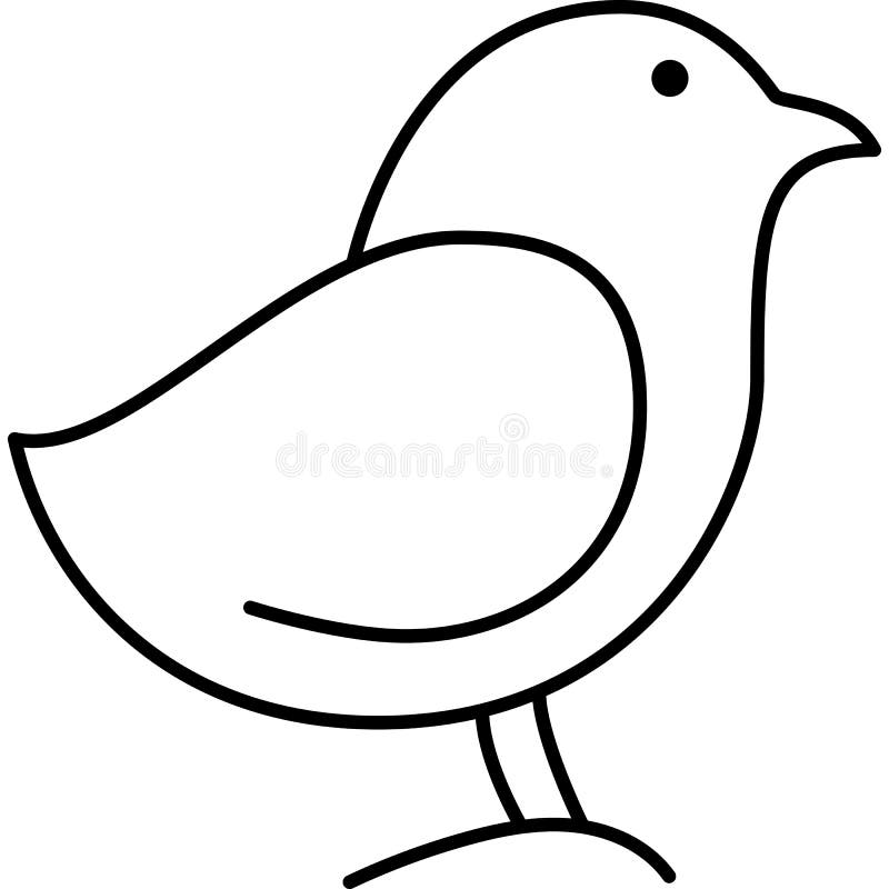 Chick Animal Outline Icon Vector Stock Vector - Illustration of holiday ...