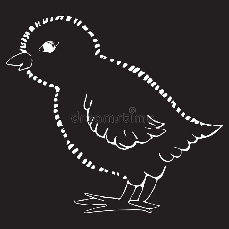 Chick black stock vector. Illustration of drawn, little - 93416009