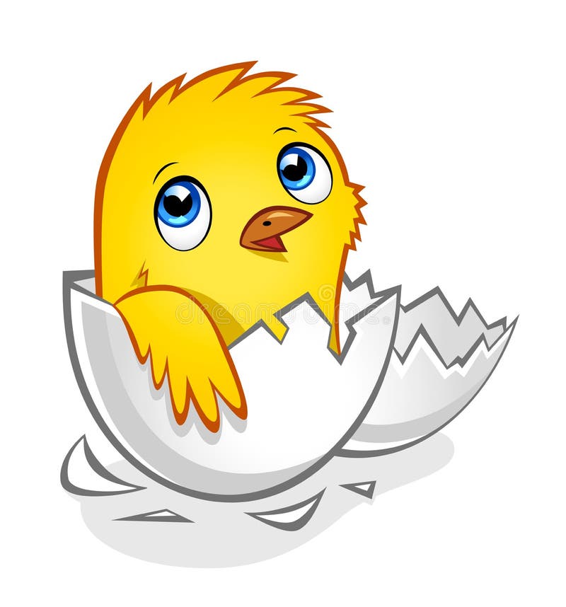 Smiling chick stock vector. Illustration of humor, duck - 44427044