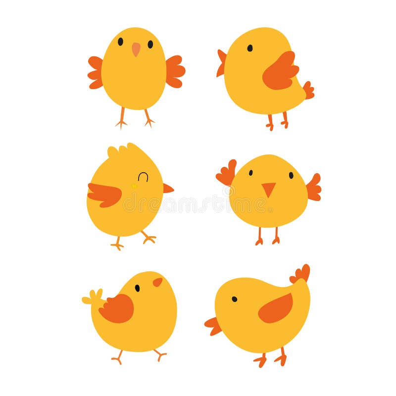Chick Character Vector Design Stock Vector - Illustration of birds ...
